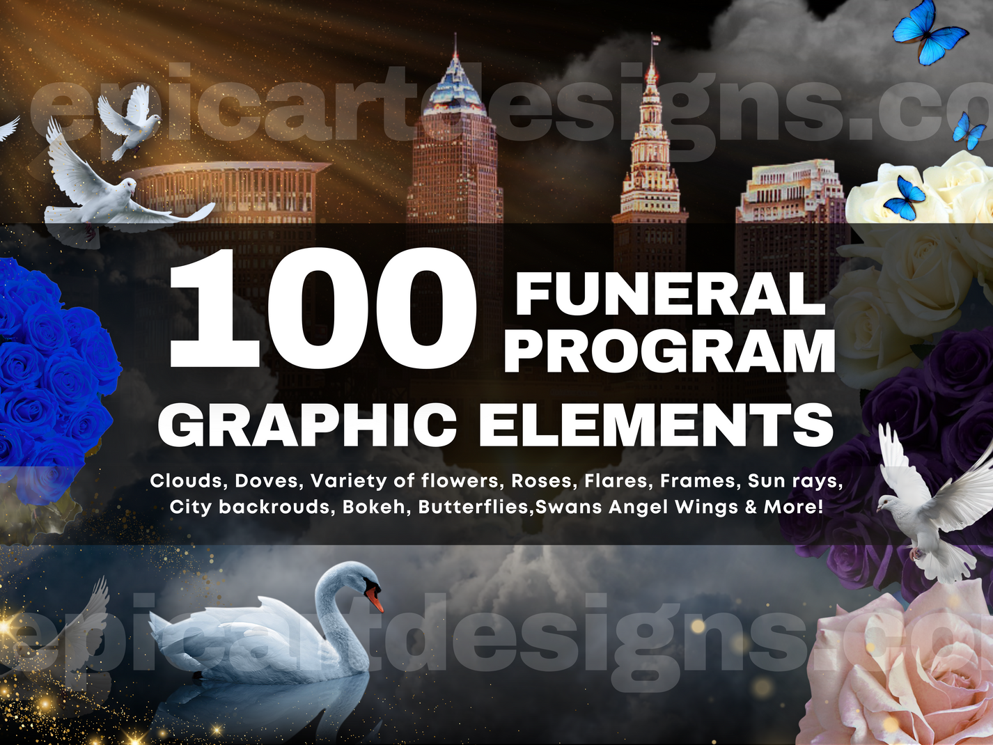 100 Funeral Program Graphic Elements – funeral program templates