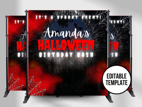 HALLOWEEN backdrop, Photo step repeat, Edtable backdrop, Photo step an ...